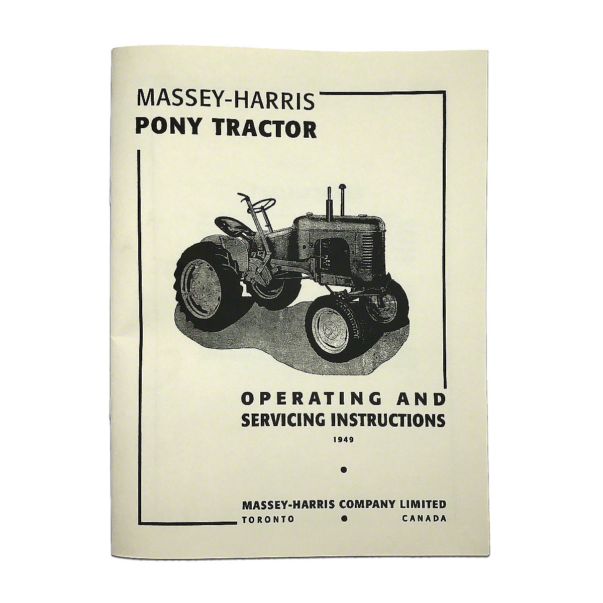 Operating & Service Instruction Manual Reprint For Massey Harris Pony